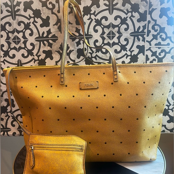 Fendi | Bags | Fendivitello Perforated Medium Roll Tote Mimosaguc ...